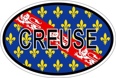 Autocollant sticker ovale oval drapeau code pays creuse departement | eBay