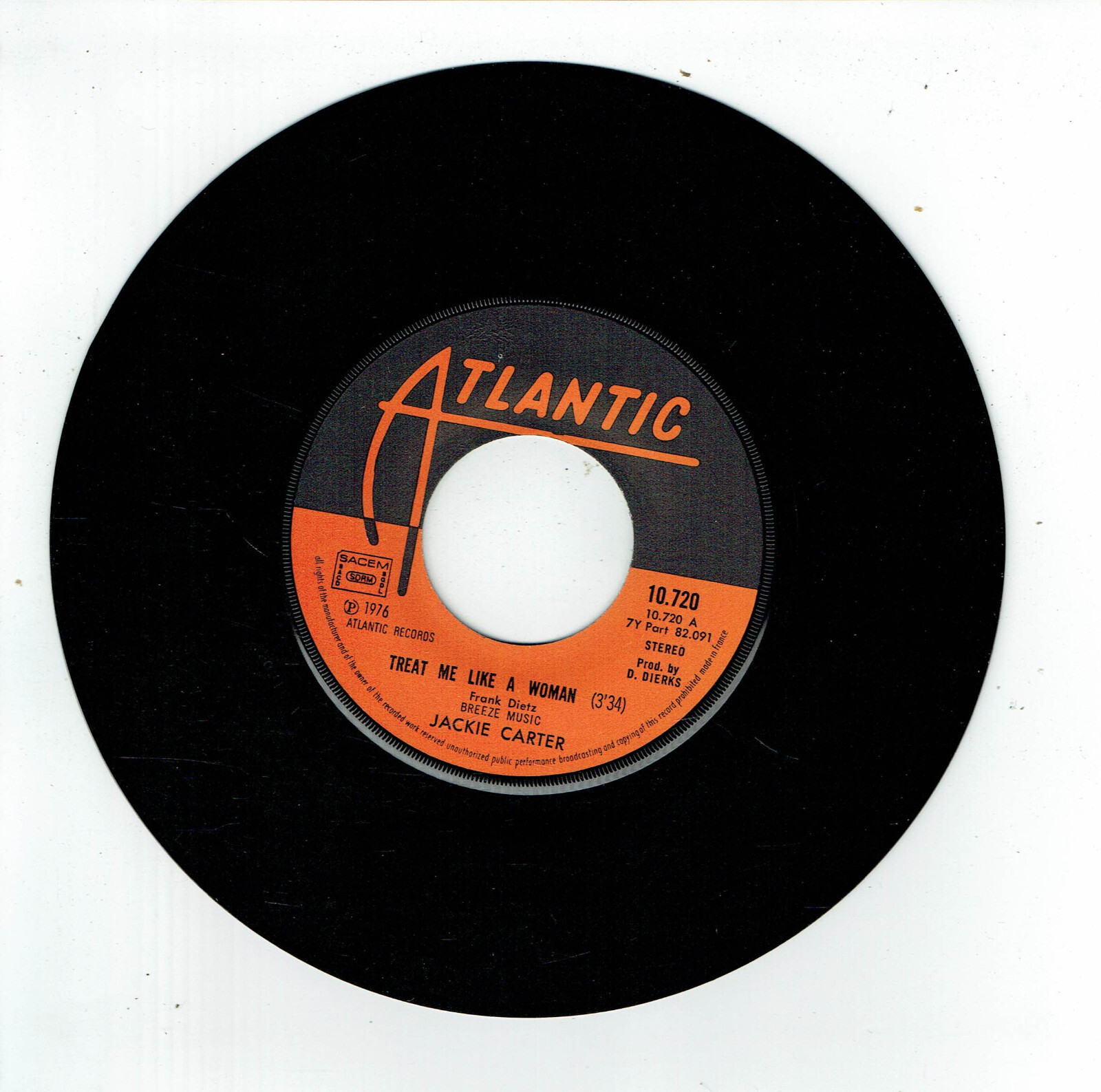 Jackie Carter Vinyl 45 RPM 7 " Treat Me like a Woman -mama Don'T ...