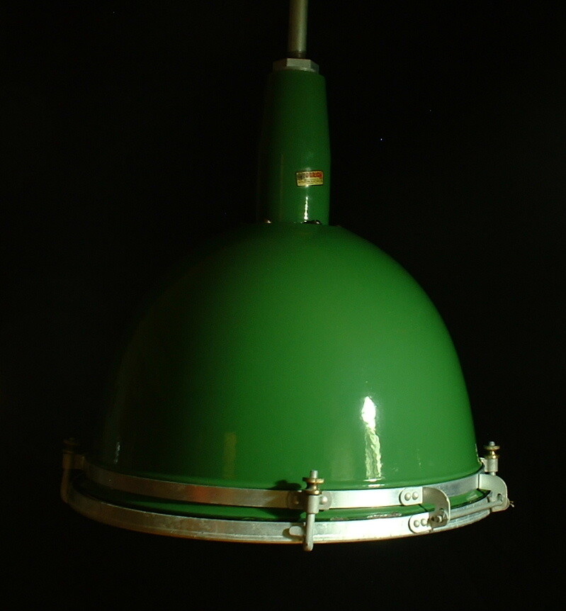 1- 18" GOODRICH Glassed Green Deep Cone Porcelain Industrial Green ...