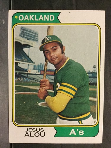 1974 Topps Baseball #654 Jesus Alou A's No "Outfield" on Front EX ...