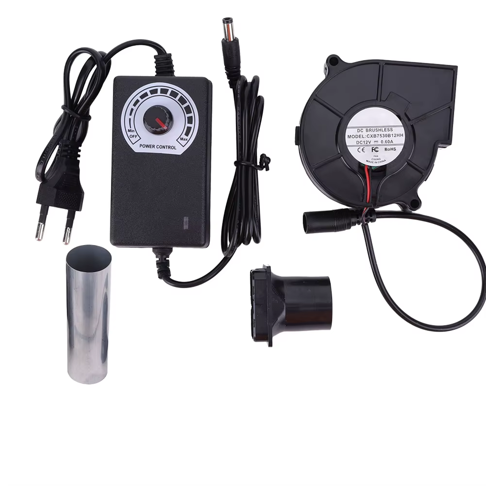 6000RPM Air Blower with Variable Speed Controller DC 12V Barbecue Fan ...