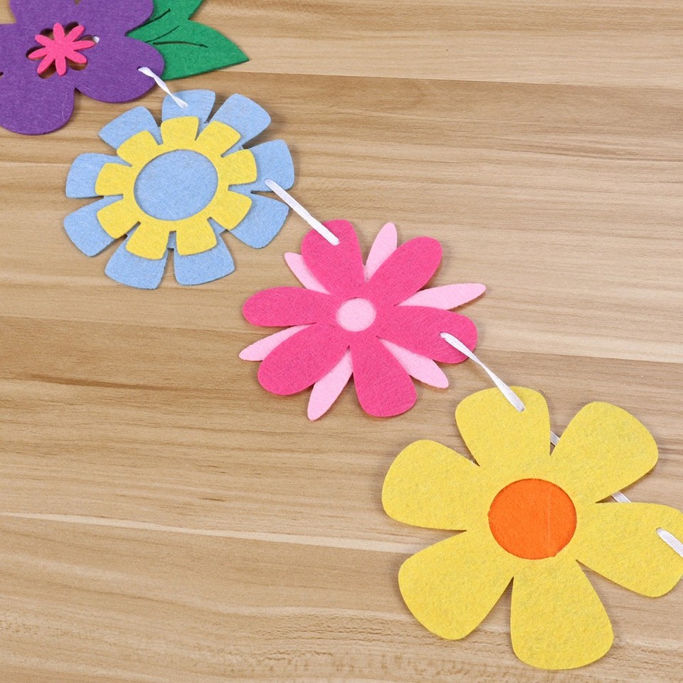 2.5 Meters Easter Banners Colorful Flower Bunting Banners For Easter ...