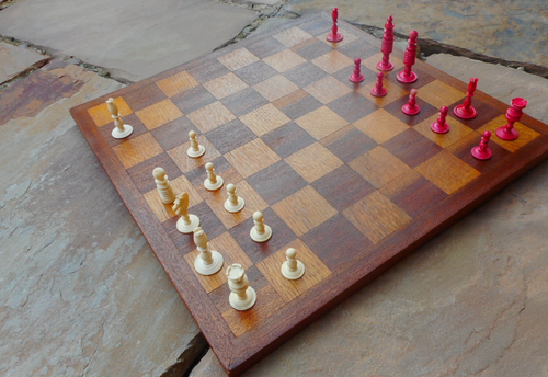 ANTIQUE BARLEY CORN BOVINE BONE JAQUES PART CHESS SET KING 3 INCHES 20 ...