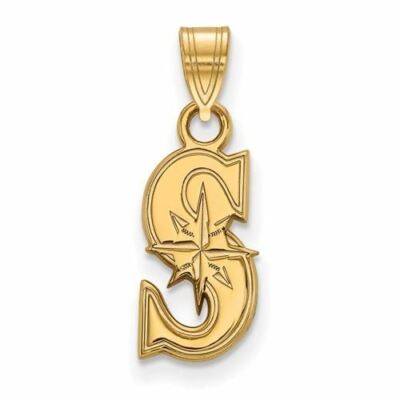 10k Gold MLB Seattle Mariners Letter S Small Pendant | eBay
