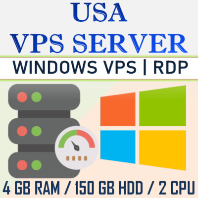 USA Windows VPS RDP Server/ Windows VPS Hosting - 4GB RAM + 150GB HDD ...