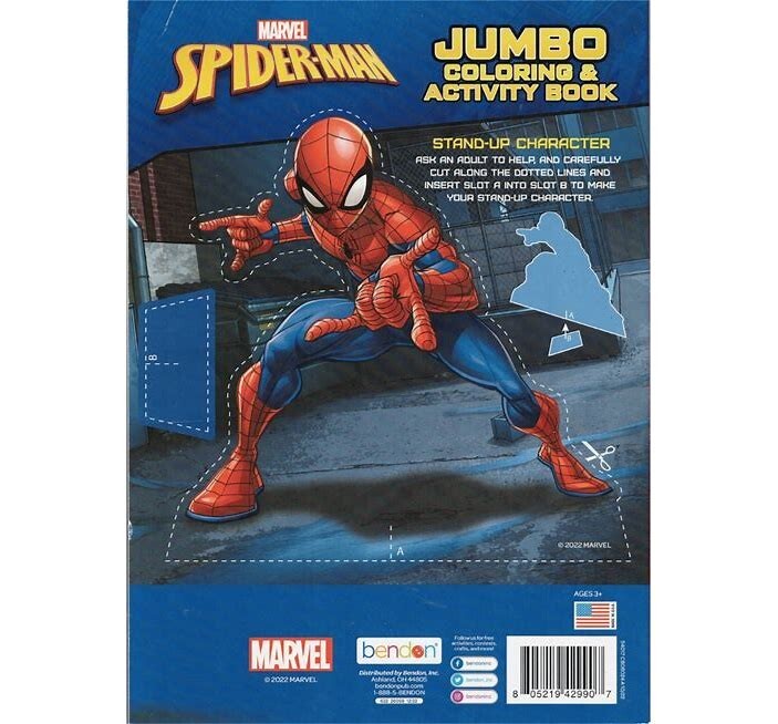 Marvel Spider-Man Jumbo Coloring & Activity Book with Bonus Stand-Up ...