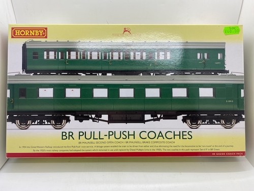 HORNBY – BR PULL-PUSH COACHES – SET 619 in BR GREEN – R4534D - BOXED ...