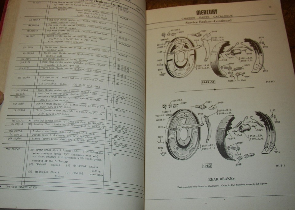 1949 1950 1951 1952 Mercury Chassis Parts model 72 A 74 B 76 C 79 D 60B ...