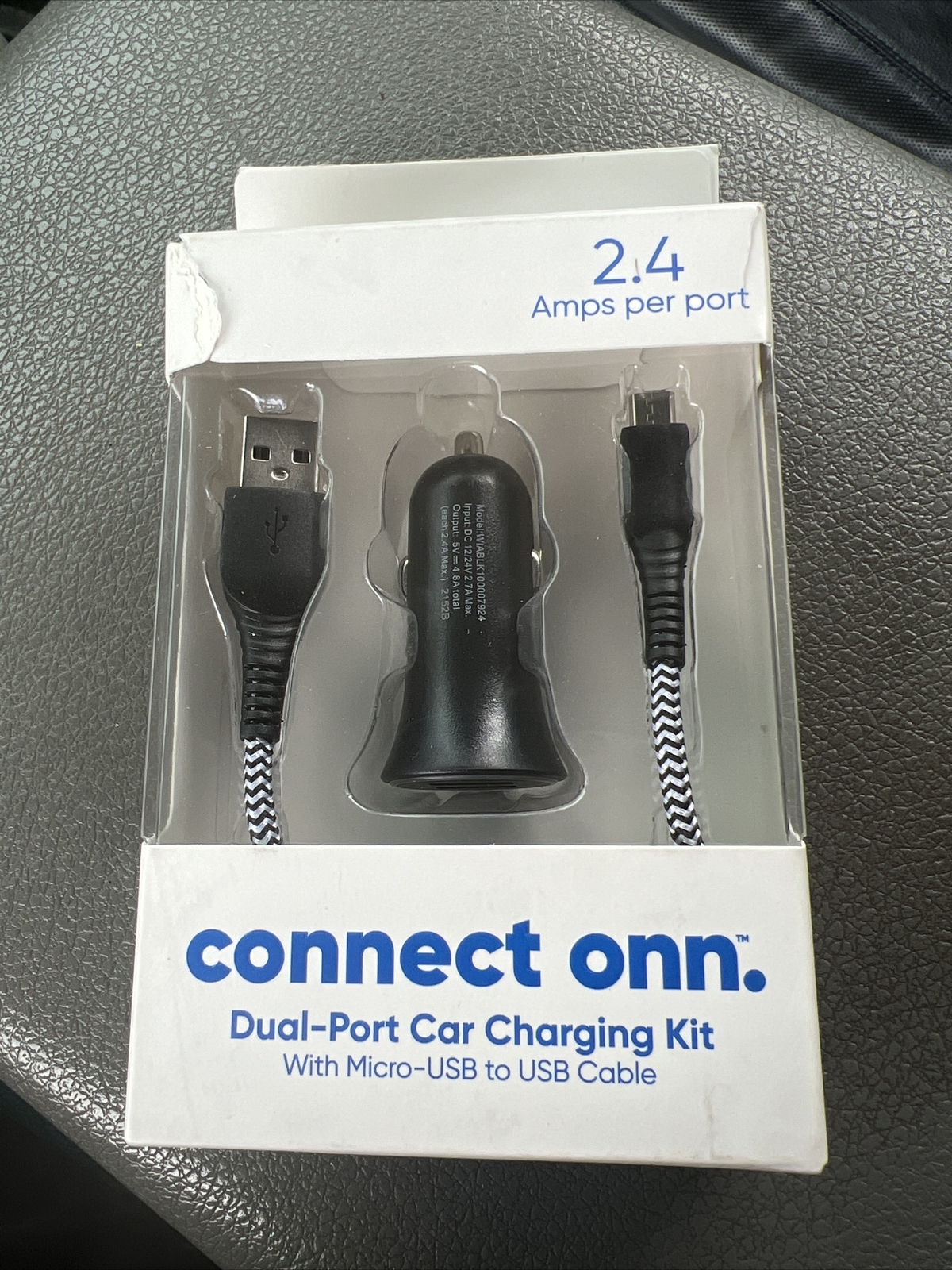 Onn. Dual-port Car Charging Kit With Micro-usb to USB Cable Black for ...