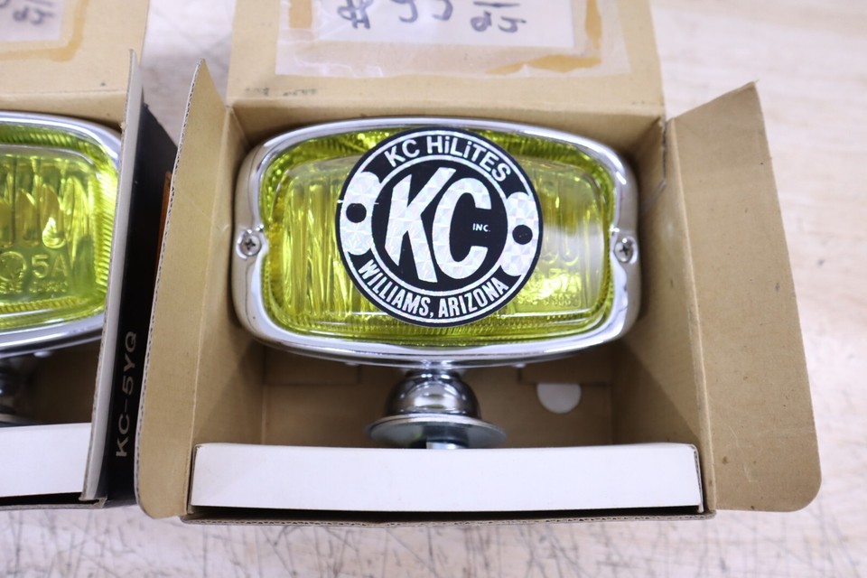 Super Rare NOS Original Vintage KC HiLites KC-5YQ Chrome Rectangular ...