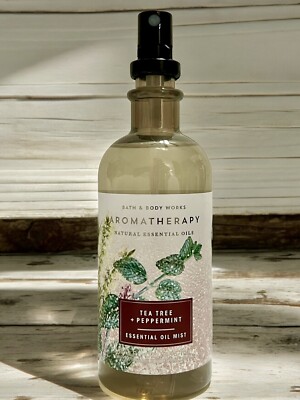 Bath & Body Works TEA TREE + PEPPERMINT Essential Oil Mist Spray 5.3 oz ...