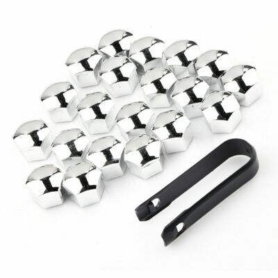 19mm Smooth Chrome Wheel Nut Bolt Covers Caps Universal Set For Any Car ...