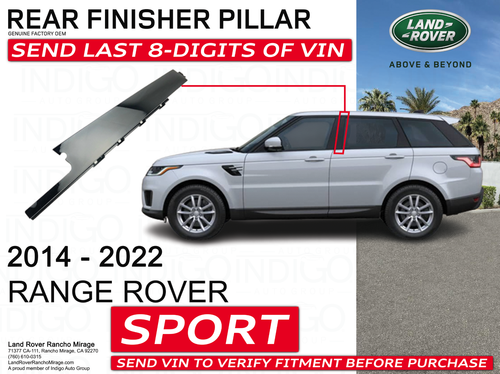 GENUINE LAND ROVER FINISHER PILLAR REAR DOOR RANGE ROVER SPORT 14 ON LH ...