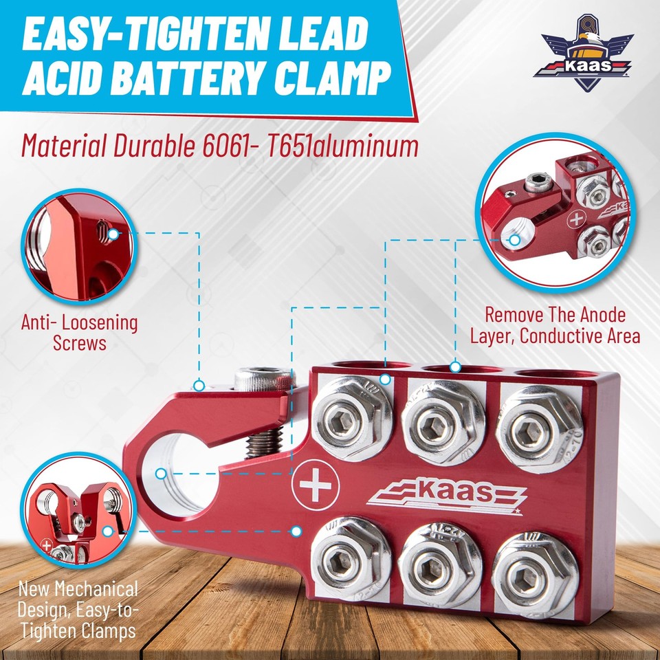 Battery Terminal Connectors, Colored Anode Top Post Battery Terminal ...