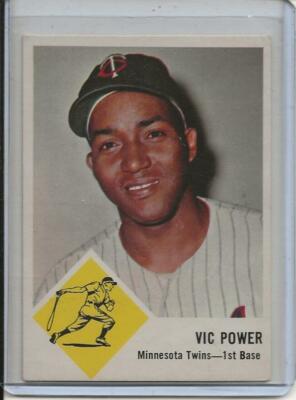 1963 Fleer Baseball Card Vic Power 1st Base Minnesota Twins Near Mint ...