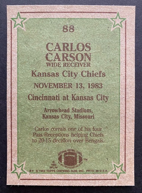 1984 Topps - #88 Carlos Carson for sale online | eBay