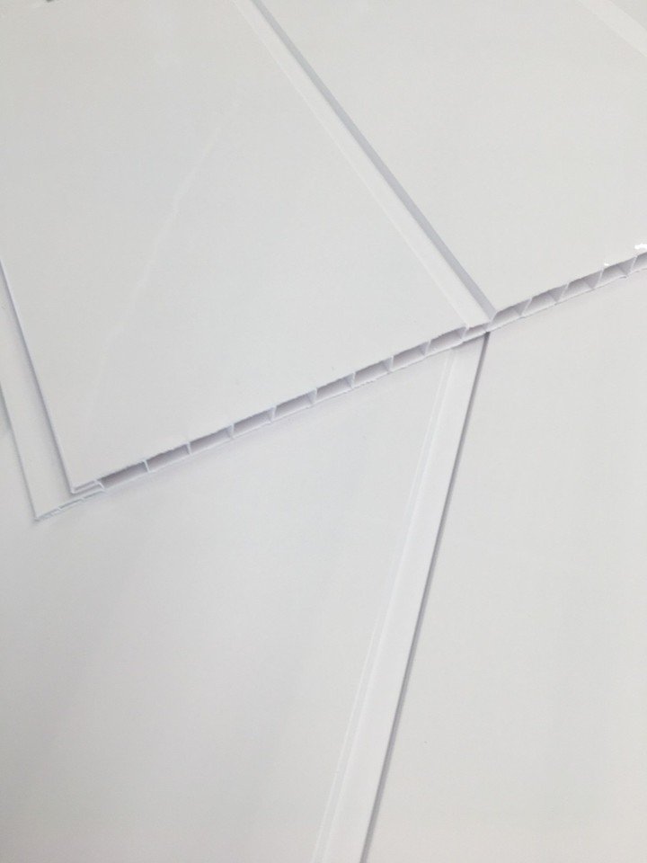 Gloss White Twin Embedded 8mm Bathroom Cladding Kitchen Ceiling Panels ...