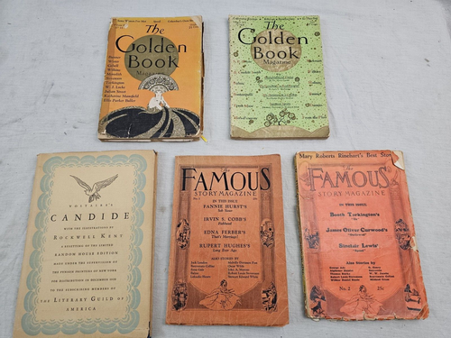 VINTAGE LOT 5 ANTIQUE FAMOUS STORY GOLDEN BOOK MAGAZINES VOLTAIRES ...