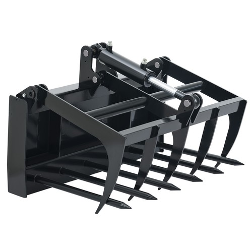 CREWORKS Hydraulic Fork Root Grapple Bucket Attachment for Mini Skid ...