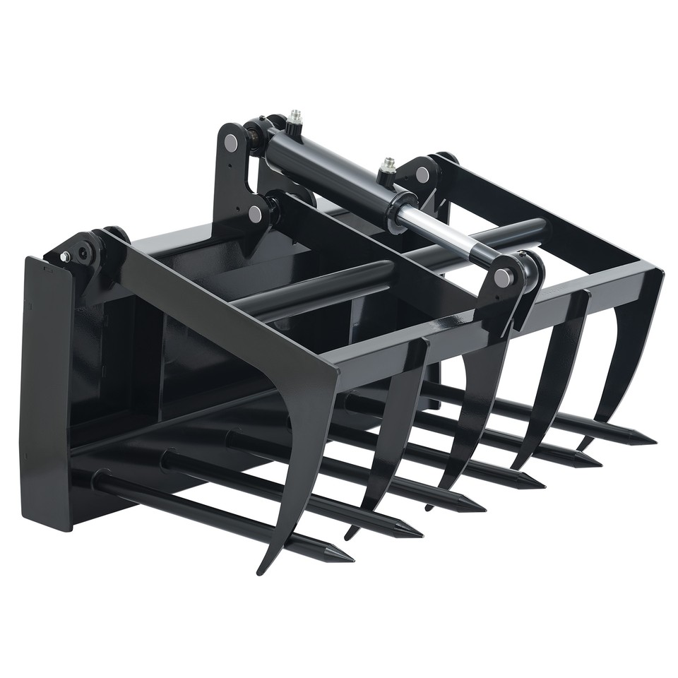 CREWORKS Hydraulic Fork Root Grapple Bucket Attachment for Mini Skid ...