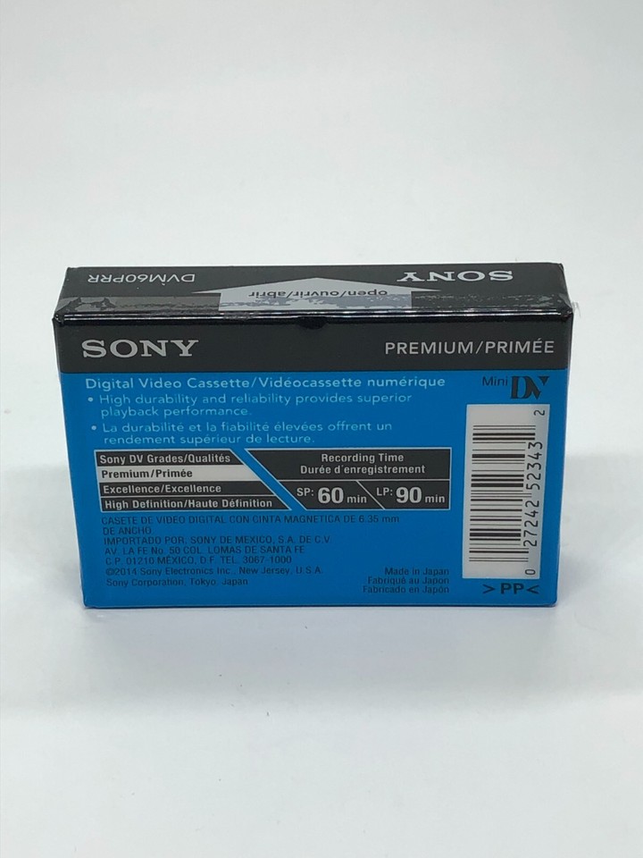 Sony Mini DV Digital Video Cassette DVC 60min Premium Tape NEW SEALED ...