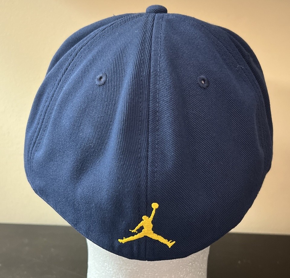Jordan Michigan Wolverines Blue Jim Harbaugh Fitted Hat 7 3/4 On-Field ...