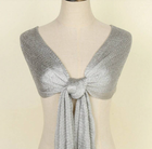 Silver Sheer Shimmer Scarf Chiffon Oblong Wrap Shawl Metallic Thread | eBay
