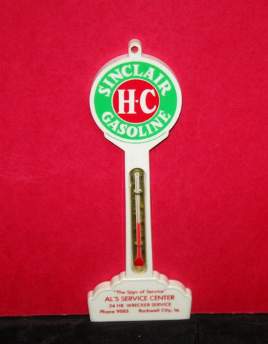 Vtg Sinclair HC Lollipop Pole Sign Adv Thermometer Gas Oil Rockwell ...