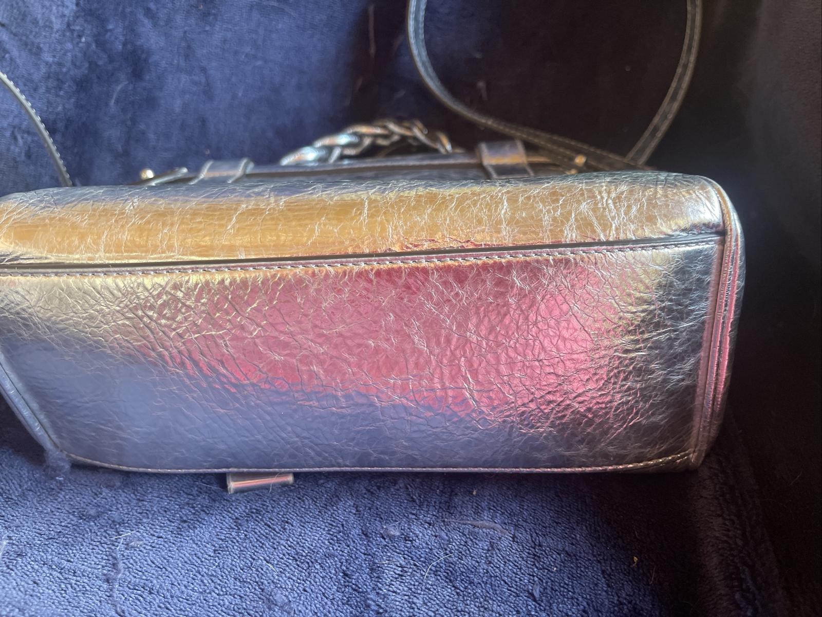 Mulberry silver Crinkled Metallic Leather mini Alexa | eBay UK