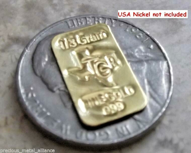 TGR Texas 1/3 Gram Gold Bar 999.9 Fine in Assay | Gold Bar