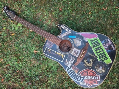 Fender La Brea Acoustic Electric Guitar w. many old stickers, needs ...