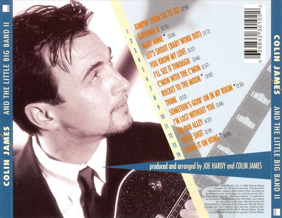 COLIN JAMES - COLIN JAMES AND THE LITTLE BIG BAND II [CANADA] NEW CD ...