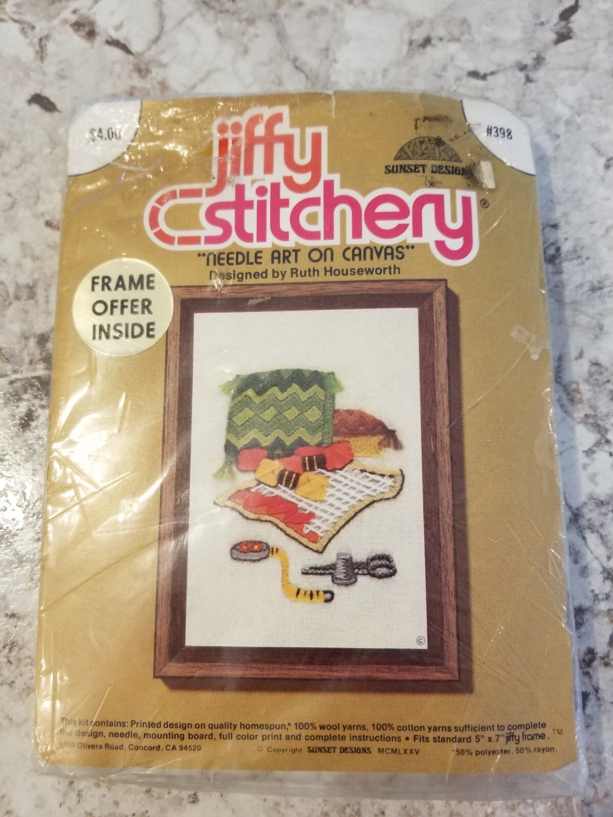 Embroidery Jiffy Stitchery Kit "needle art on canvas" Country Farmhouse ...