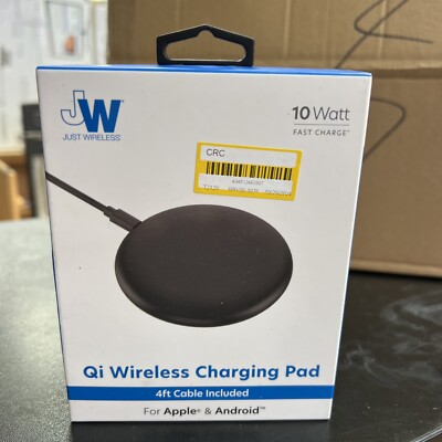 Just Wireless 10W Qi Wireless Charging Pad with 4ft Cable Black OPEN ...