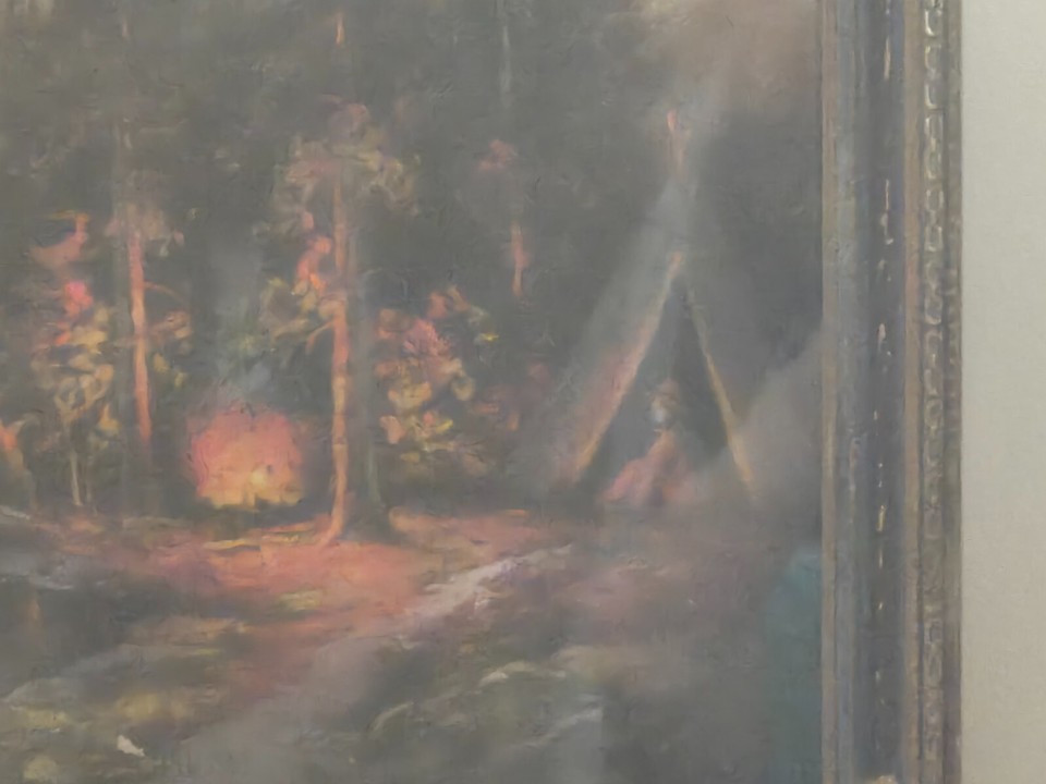 Antique Art Print H Lewis Hubert Lewis CAMPING Scene Framed 16”x 30” | eBay