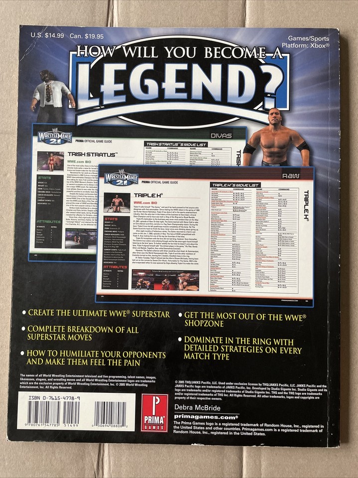 WWE WrestleMania 21 Prima Official Game Strategy Guide New Good ...