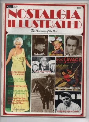 NOSTALGIA ILLUSTRATED #1, FN, James Dean, 1974, Magazine Harlow Elvis ...