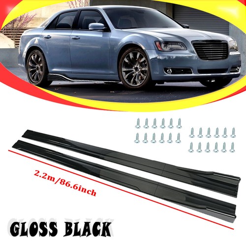 8PCS Gloss Black Splitter Side Skirt Spolier For Chrysler 300 Sedan ...
