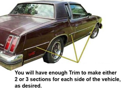 Cutlass Supreme Body Side Molding Trim w/White Rubber Insert 77-88 | eBay