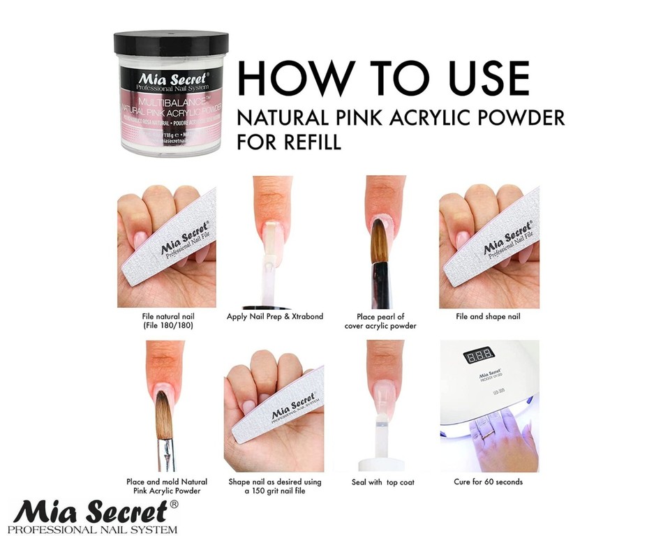 Mia Secret Multi-Balance NATURAL PINK Acrylic Powder -Choose size ( 0.5 ...