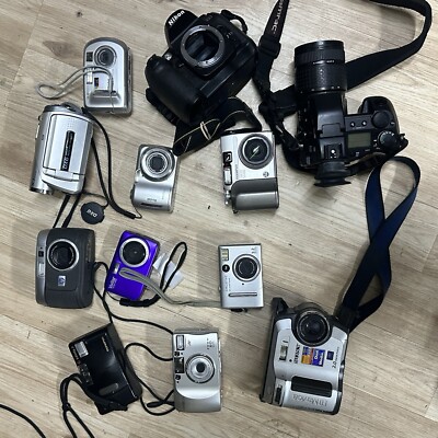 Vintage Digital Camera Lot Canon Nikon Olympus Kodak Untested Digicam ...