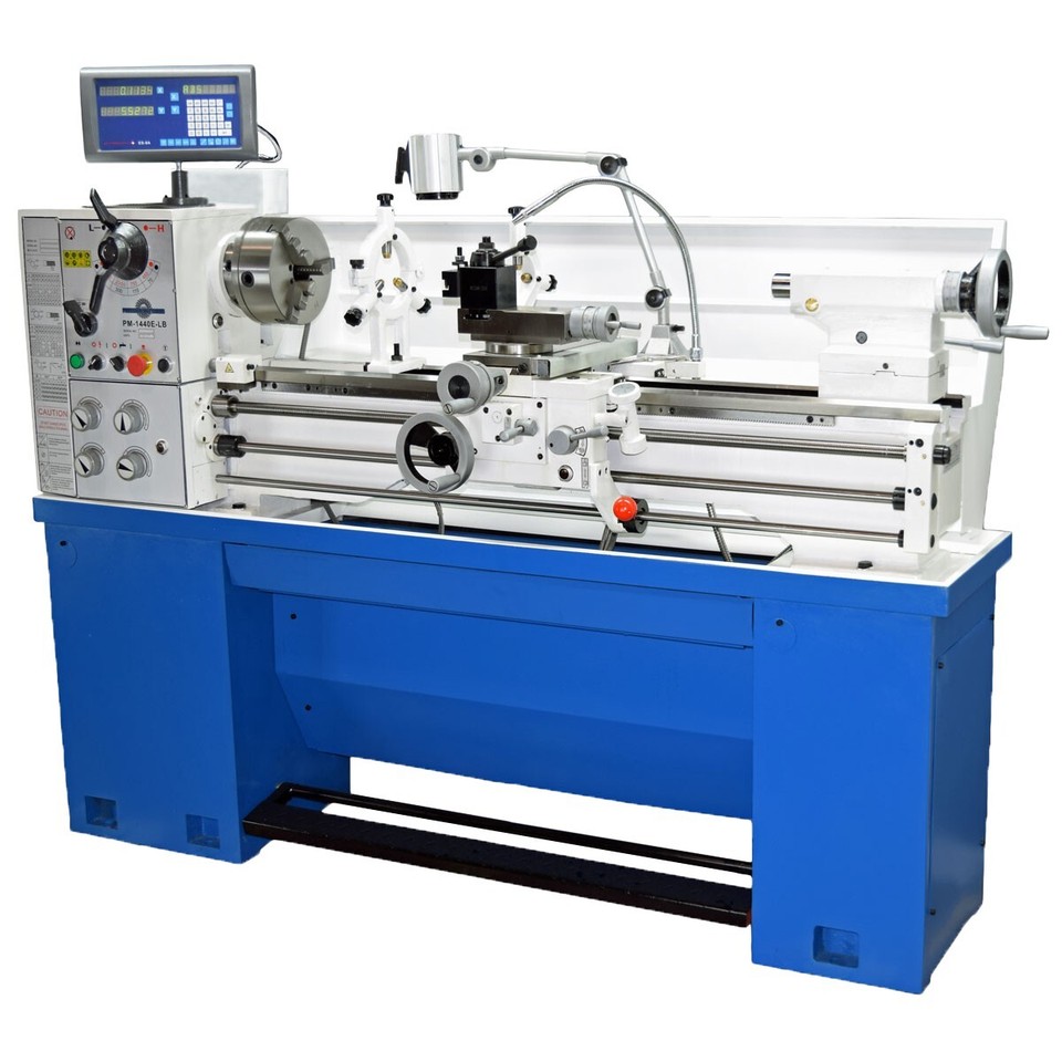 PM-1440E-LB Precision Metal Lathe w/2 Axis DRO! Cast Iron Base!! Free ...