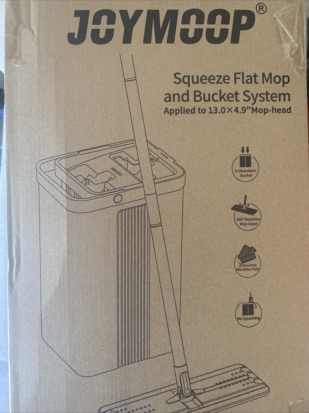 JOYMOOP Mop and Bucket with Wringer Set Flat Floor Mop and Bucket Mop ...