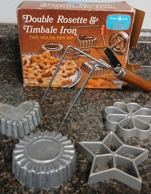 VTG Nordic Ware Double Rosette & Timbale Iron 4 Molds Original Box ...