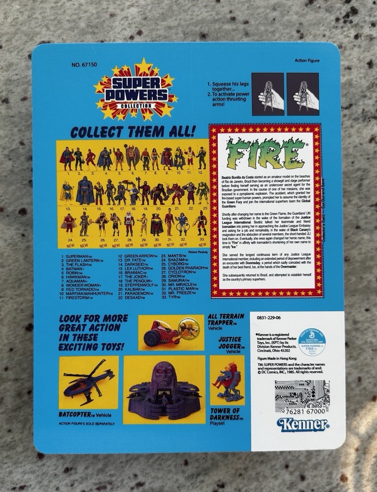 Custom DC “Kenner” Super Powers JLI FIRE Figurine - MOC - with ...