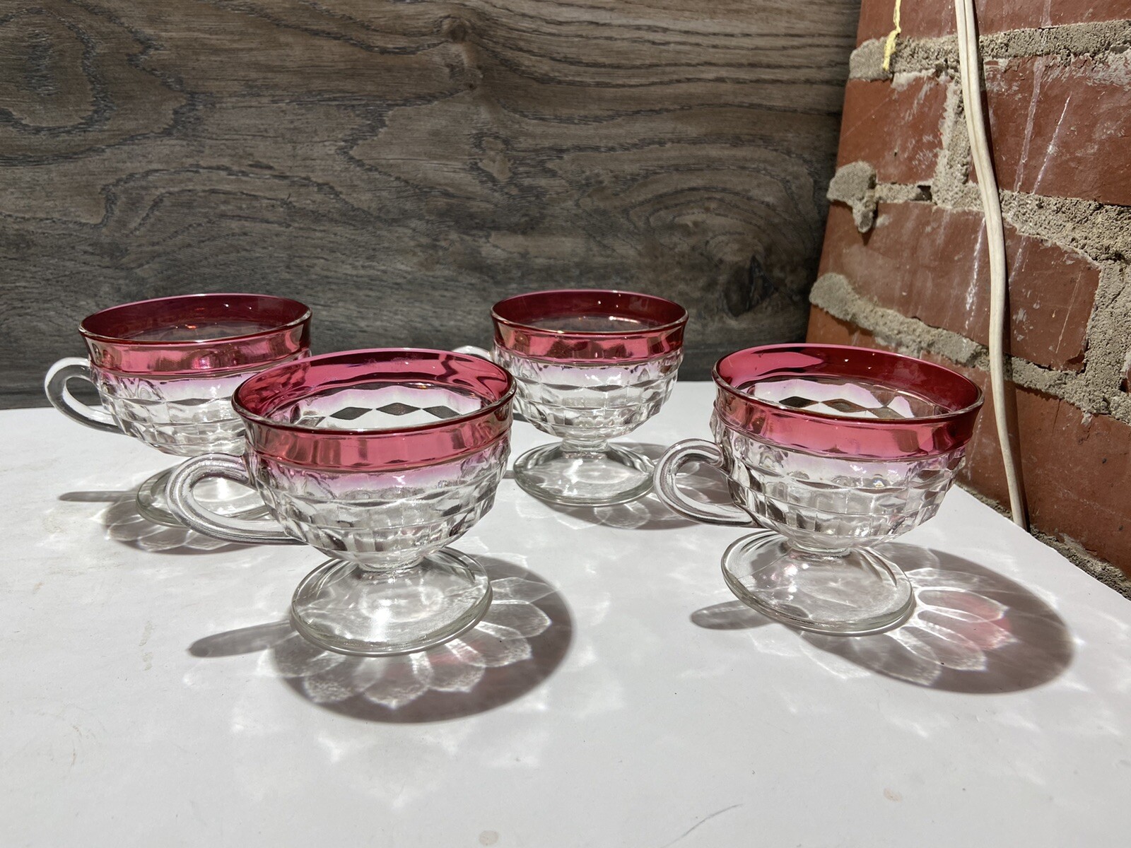 Kings crown ruby red glassware 4 Tea Glasses | eBay