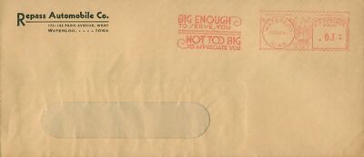 1941 Repass Automobile Company Electric Vehicles Waterloo IA Envelope ...