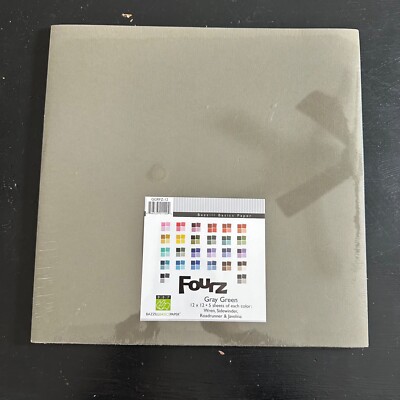Bazzill Basics Paper FOURZ Grey Green 12x12 Cardstock 20 Sheets | eBay