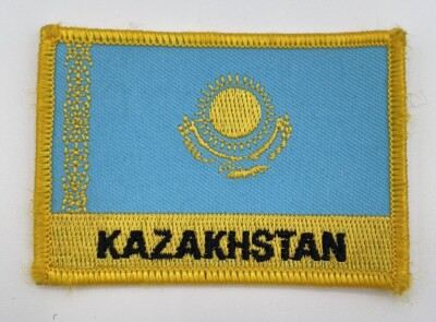 KAZAKHSTAN FLAG EMBROIDERED PATCH WITH NAME - IRON-ON - NEW 2.5 x 3.5" | eBay