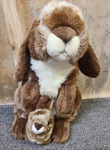 FAO Schwarz 13" Bunny Rabbit Plush w/ Baby Floppy Ears Toys R Us 2015 ...